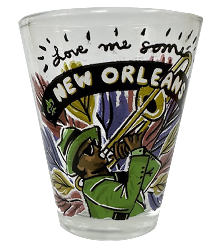 TROMBONE PLAYER SHOT GLASS - United Gift and Novelty Company